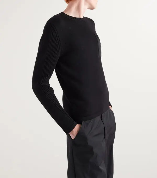 Prada Wool And Nylon Trimmed Sweater