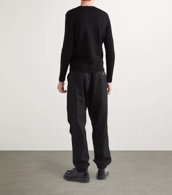 Prada Wool And Nylon Trimmed Sweater
