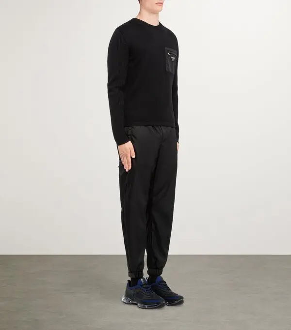 Prada Wool And Nylon Trimmed Sweater