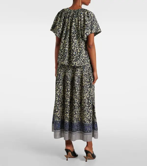 Ulla Johnson Sena Printed Cotton-blend Top - Multicoloured