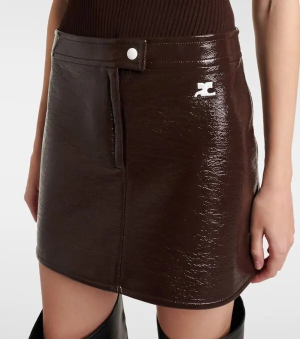COURREGES Redition Vinyl Miniskirt - Brown