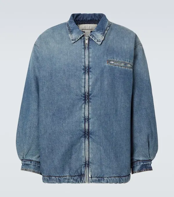 ERL Faux Shearling-lined Denim Jacket