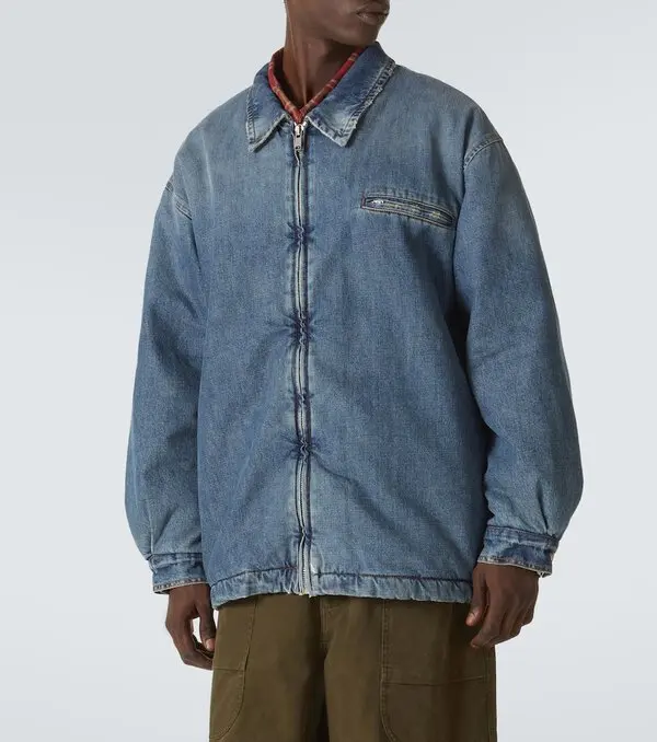 ERL Faux Shearling-lined Denim Jacket