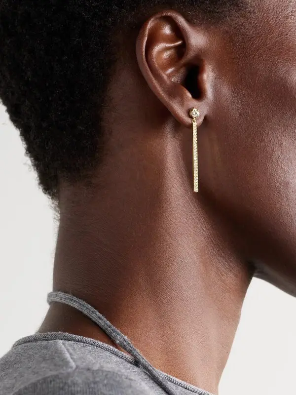JENNIFER MEYER 18-karat Diamond Bar Drop Earrings