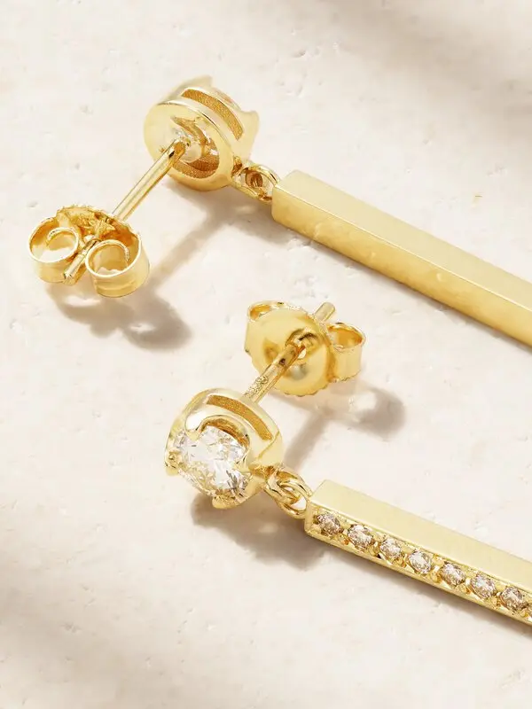JENNIFER MEYER 18-karat Diamond Bar Drop Earrings