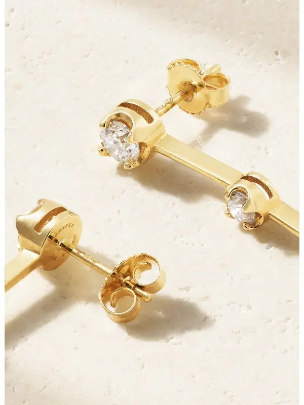 JENNIFER MEYER Linear 5 Illusion 18-karat Diamond Earrings
