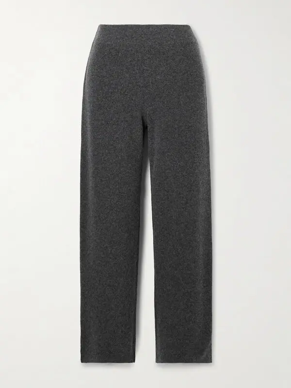 Falke Cropped Wool Straight-leg Pants - Gray