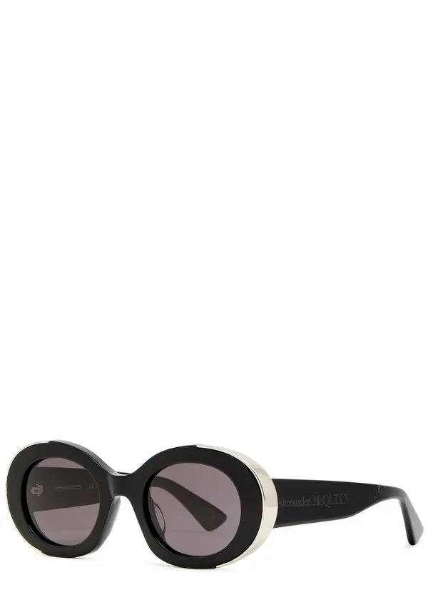 Alexander McQueen Oval Sunglasses - Black