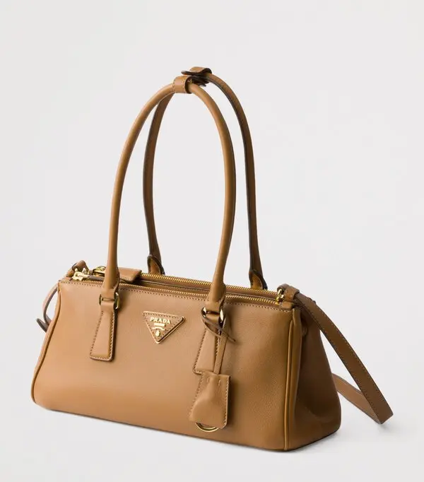 Prada Medium Leather Galleria Top-handle Bag - Brown