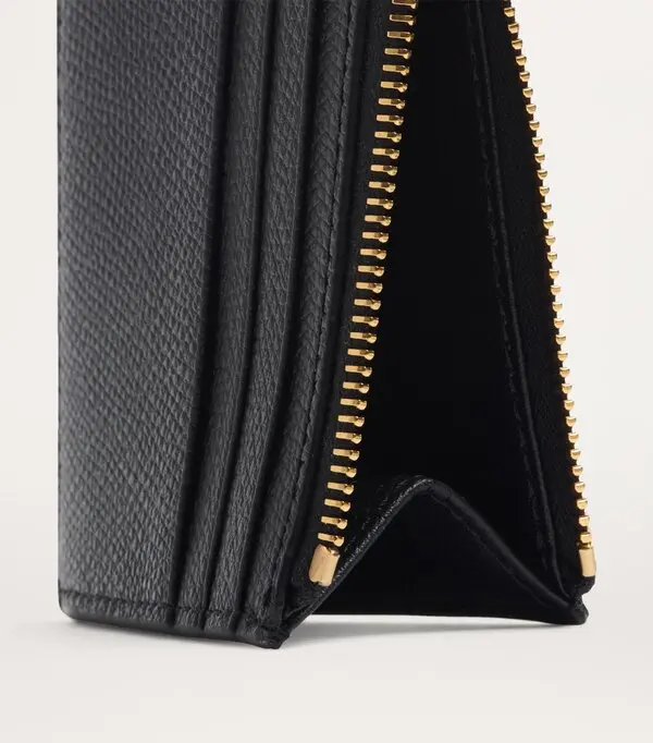 Valentino Garavani Leather Vlogo Coin And Card Holder