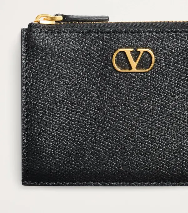 Valentino Garavani Leather Vlogo Coin And Card Holder
