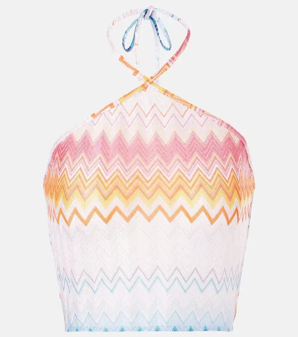 Missoni Zigzag Halterneck Cropped Top - Multicoloured