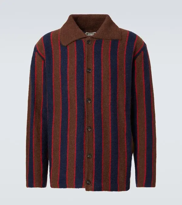 BODE Striped Mohair-blend Cardigan