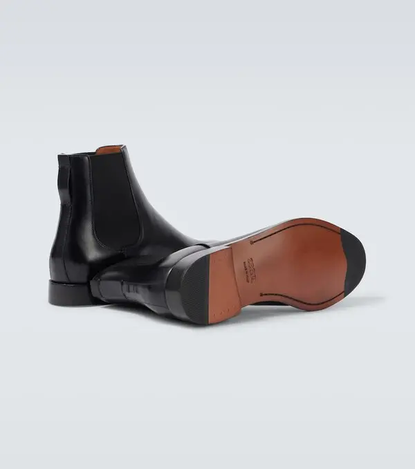 Zegna Leather Chelsea Boots