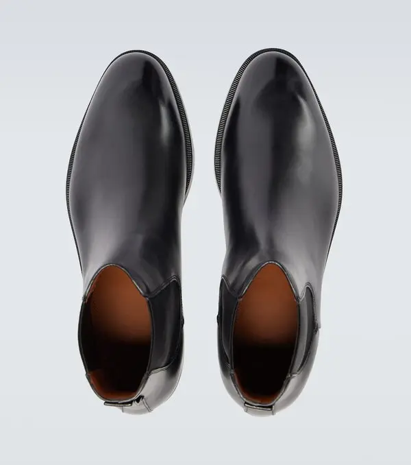 Zegna Leather Chelsea Boots