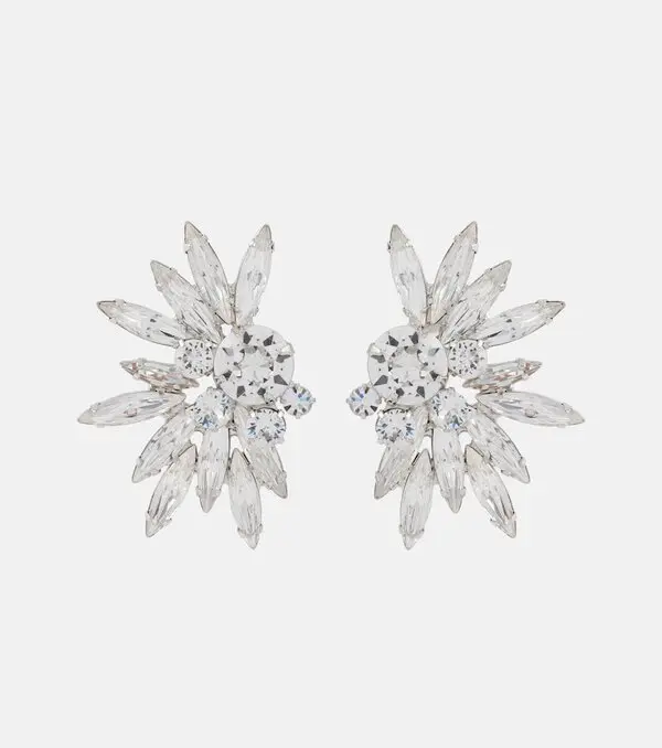 JENNIFER BEHR Shanti Crystal-embellished Earrings - Silver