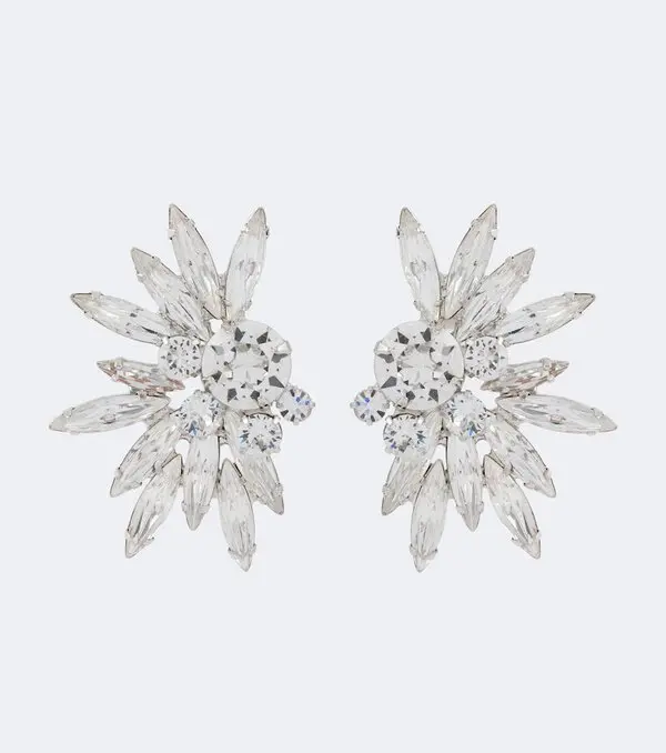 JENNIFER BEHR Shanti Crystal-embellished Earrings - Silver
