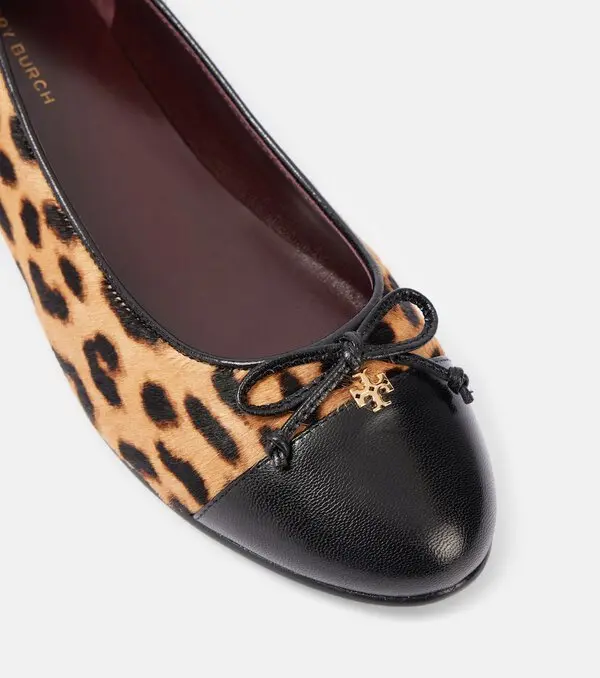 Tory Burch Leopard-print Calf Hair And Leather Ballet Flats