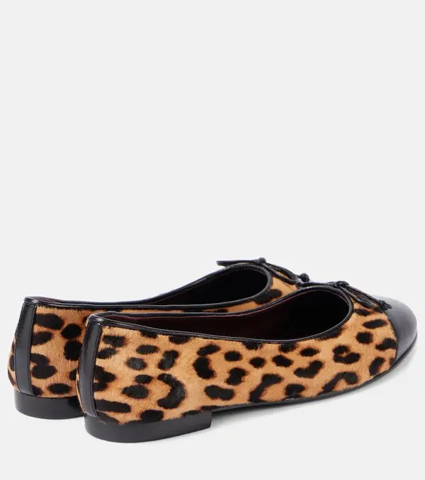 Tory Burch Leopard-print Calf Hair And Leather Ballet Flats