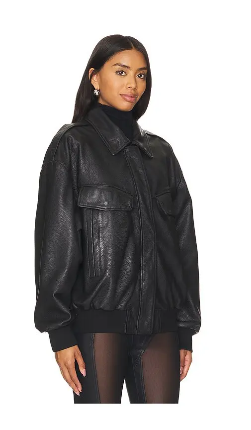LAMARQUE Leather Bomber Jacket - Black