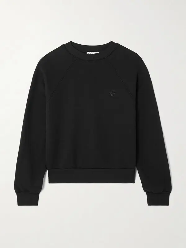 Eterne Embroidered Cotton And Modal-blend Jersey Sweatshirt
