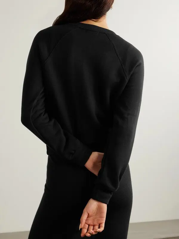 Eterne Embroidered Cotton And Modal-blend Jersey Sweatshirt