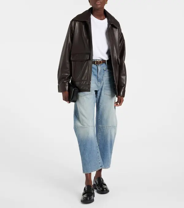 NILI LOTAN Shon High-rise Barrel-leg Jeans In Summer Wash - Blue