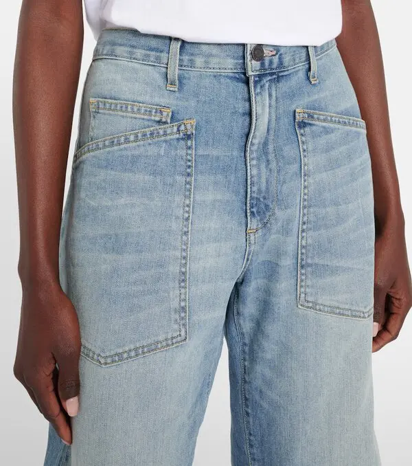 NILI LOTAN Shon High-rise Barrel-leg Jeans In Summer Wash - Blue