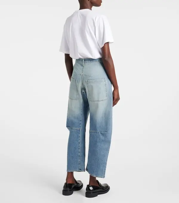 NILI LOTAN Shon High-rise Barrel-leg Jeans In Summer Wash - Blue