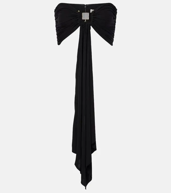 Christopher Esber Bezel Quartz Draped Crop Top - Black