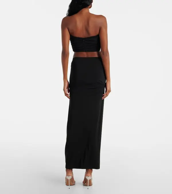 Christopher Esber Bezel Quartz Draped Crop Top
