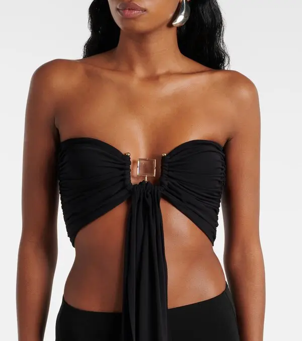 Christopher Esber Bezel Quartz Draped Crop Top