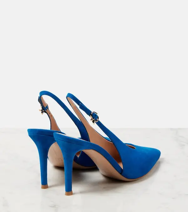 GIANVITO ROSSI Robbie Suede Slingback Pumps - Blue