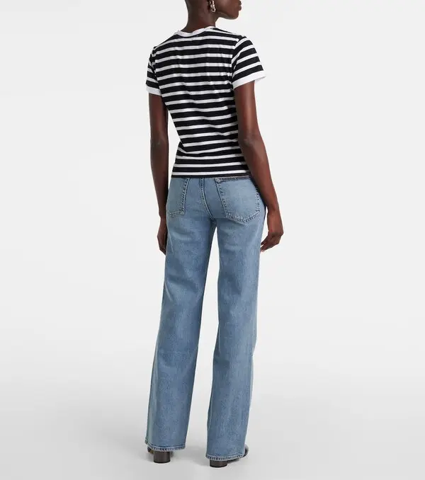 FRAME Striped Cotton Jersey T-shirt