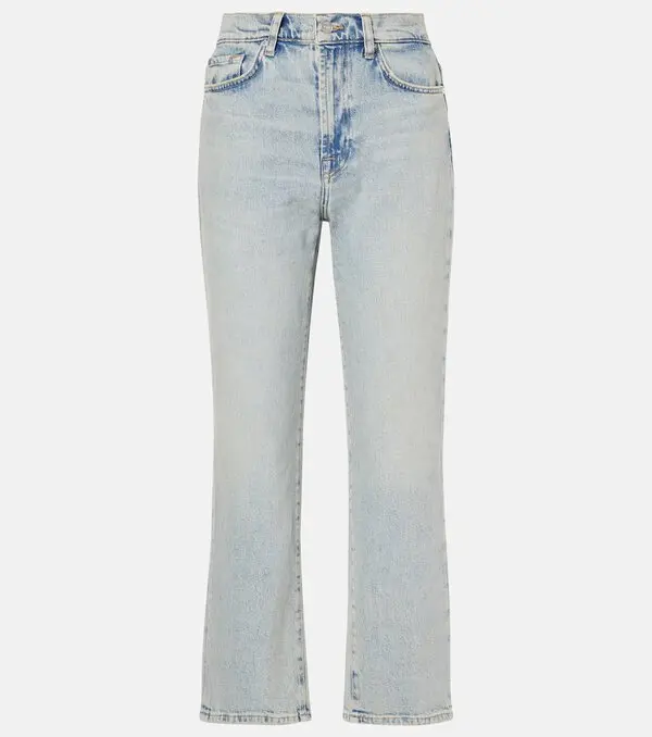 7 For All Mankind High-rise Straight Leg Jeans - Blue