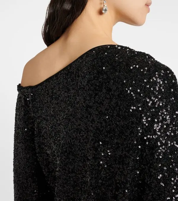 Diane Von Furstenberg Belle Sequined Asymmetric Top