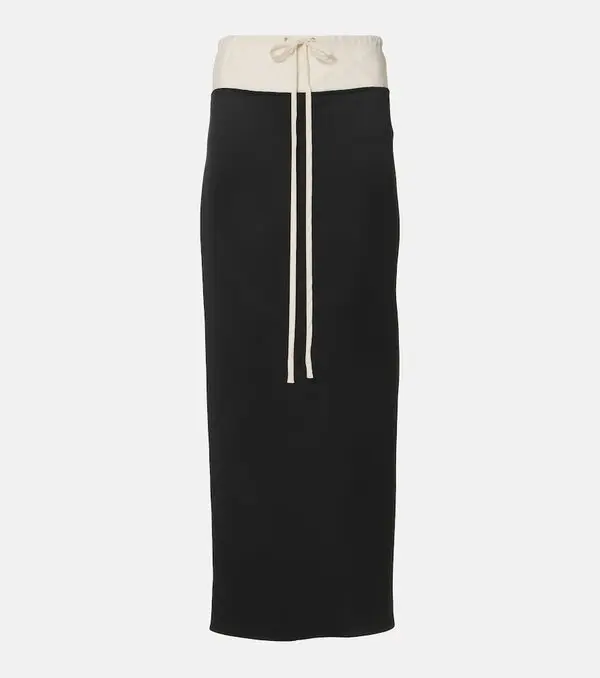 Khaite Chet Satin Maxi Skirt - Black