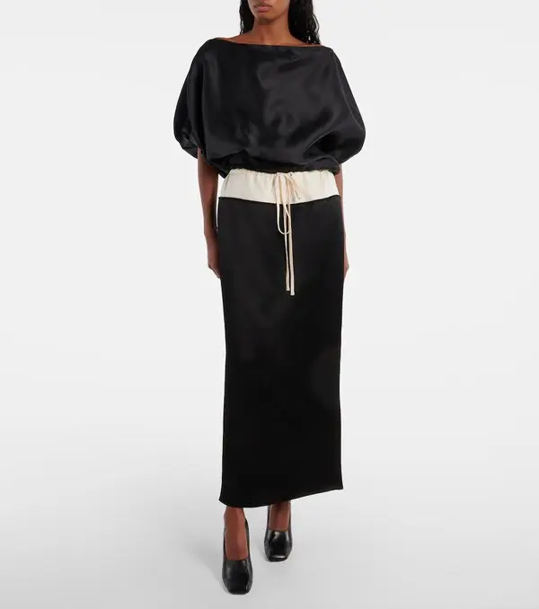 Khaite Chet Satin Maxi Skirt