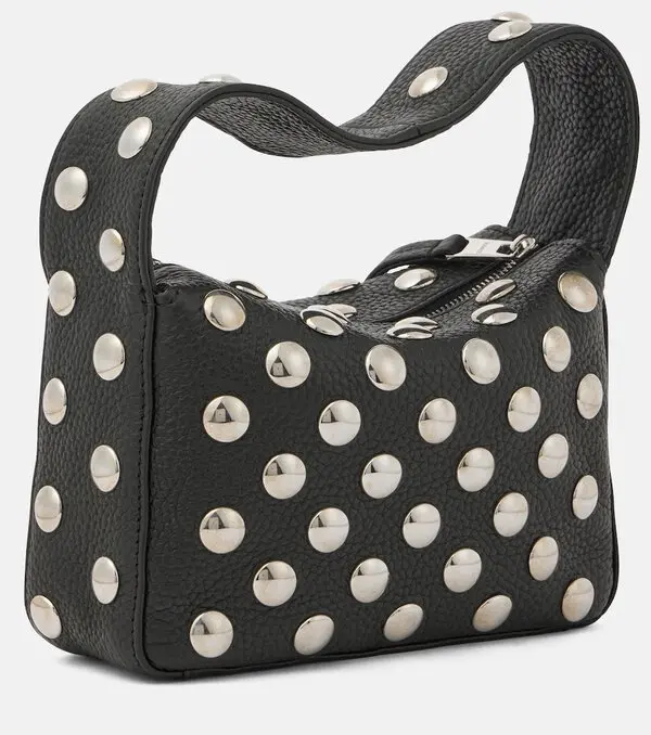 Khaite Small Studded Leather Shoulder Bag - Black