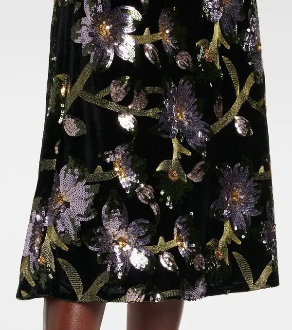 Diane Von Furstenberg Sequined Floral Midi Dress