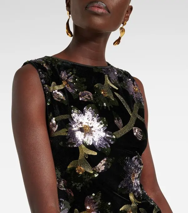 Diane Von Furstenberg Sequined Floral Midi Dress