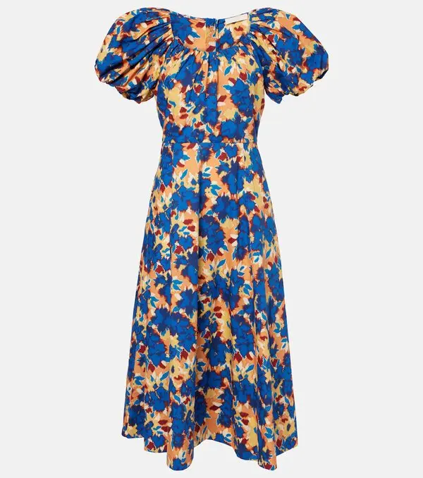 Ulla Johnson Imara Floral Cotton Poplin Midi Dress - Multicoloured
