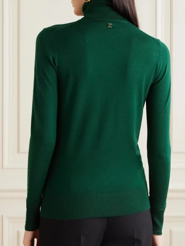 Chloé Pointelle-knit Wool Turtleneck Sweater