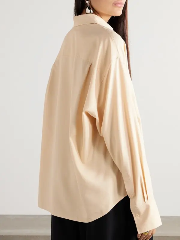 Carven Oversized Silk-habotai Shirt