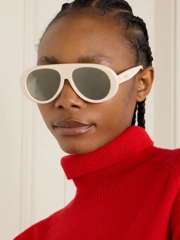 Celine Aviator-style Acetate Sunglasses - Neutrals