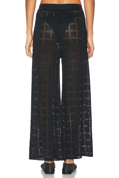 Calle Del Mar Patchwork Knit Wide Leg Trousers - Black