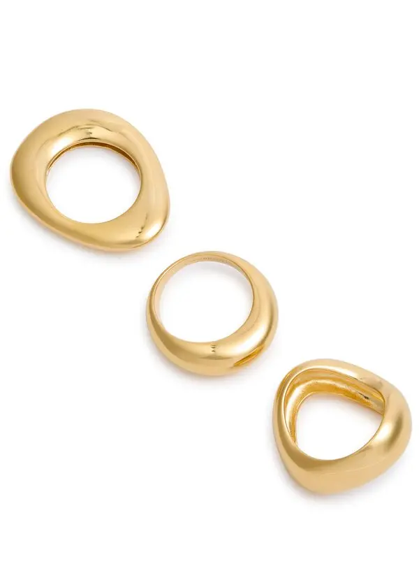 Completedworks Post-capital 14kt -plated Ring Set