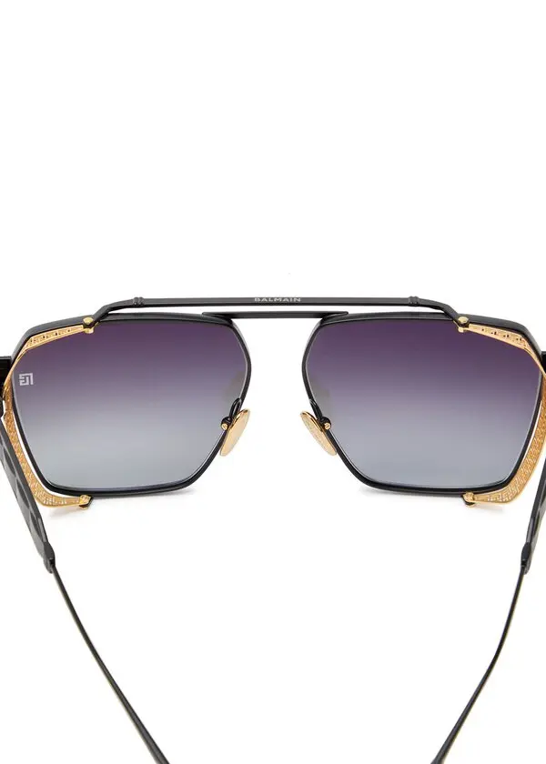 Balmain Aviator-style Sunglasses - Black