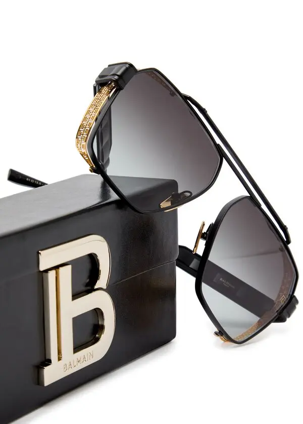 Balmain Aviator-style Sunglasses - Black