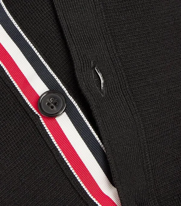 Thom Browne Milano-stitch V-neck Cardigan With Four-bar Detail